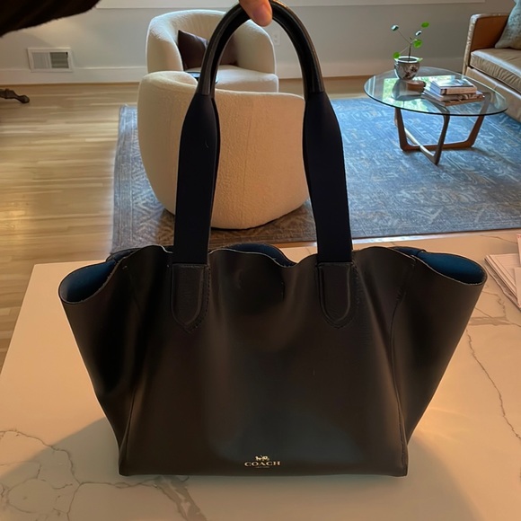 Coach | Bags | Coach Navy Leather Shoulder Bag | Poshmark
